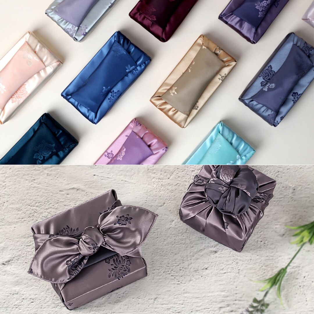 Double-sided Flower Pattern Two-tone Packaging Fabric Reusable Korean ...