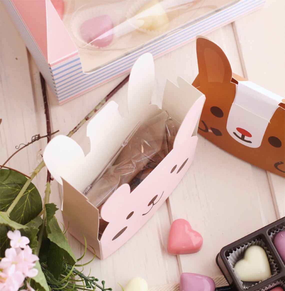 2 Bunny Gift Boxes Baby Shower Favor Box Birthday Favor Box | Etsy