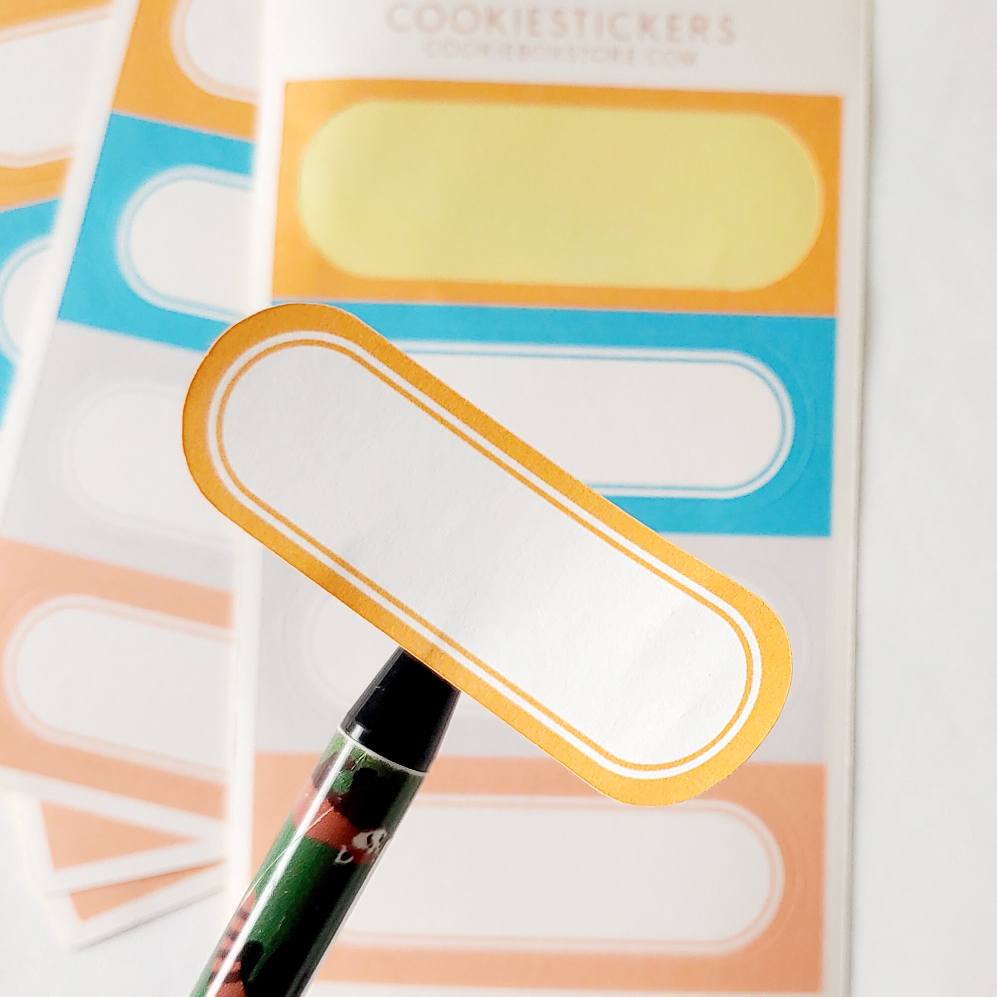 Color Block Blank Stickers Blank Labels Planner Sticker - Etsy