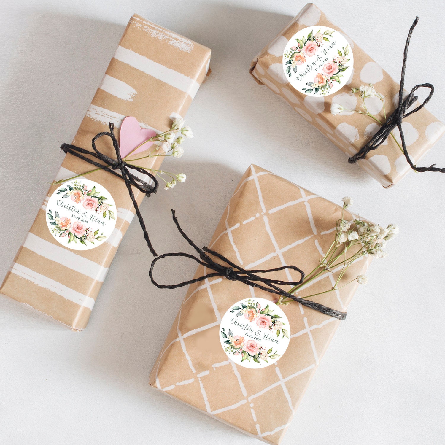 24 Floral Wedding Stickers Flower Wedding Label Wedding | Etsy