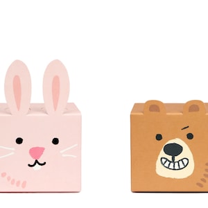 2 Bear/ Bunny Boxes for Kid's Birthday Party Favor Baby Shower Favor ...