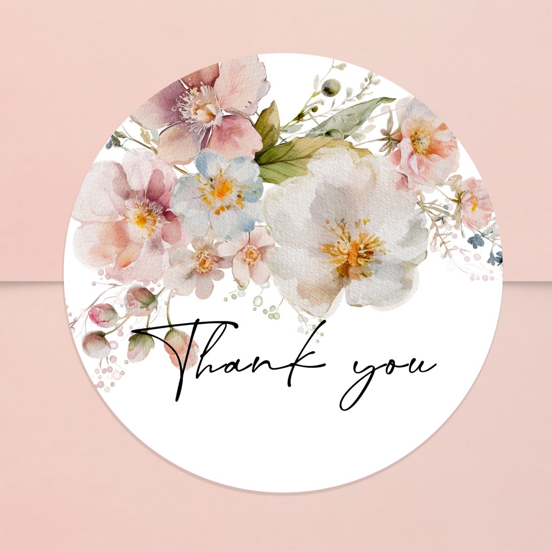 Dreamy Floral Thank You Labels for Gifts and Merchandise, Business ...