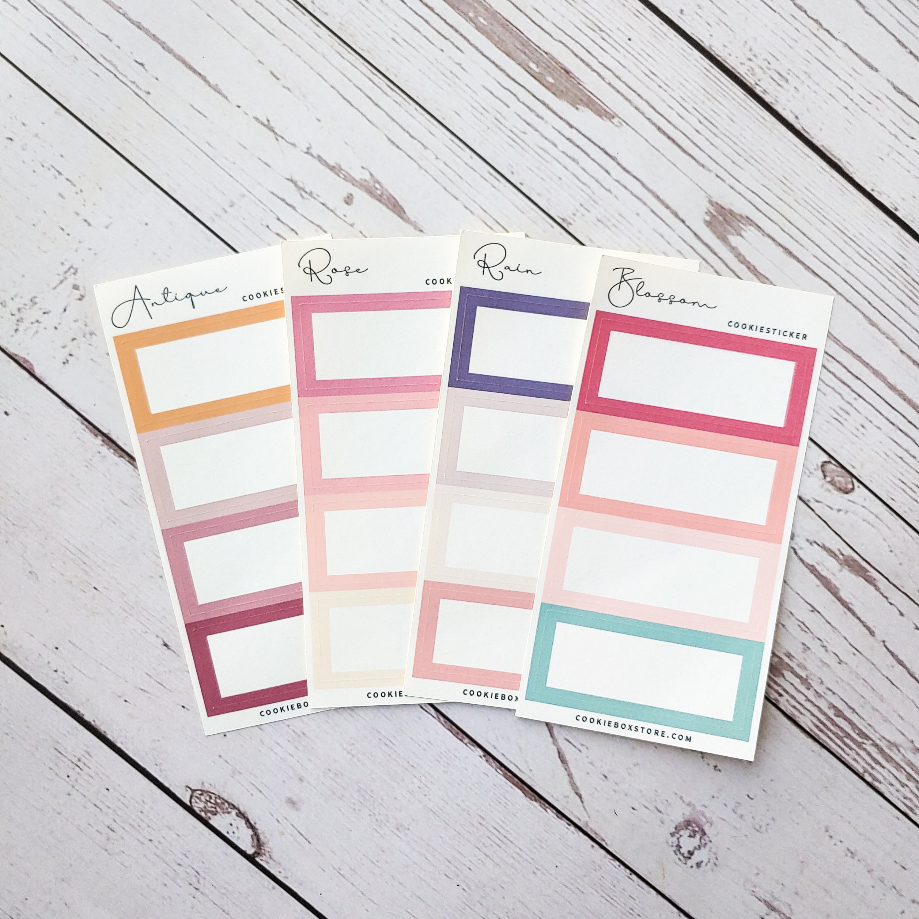 Color border blank stickers blank labels planner sticker | Etsy