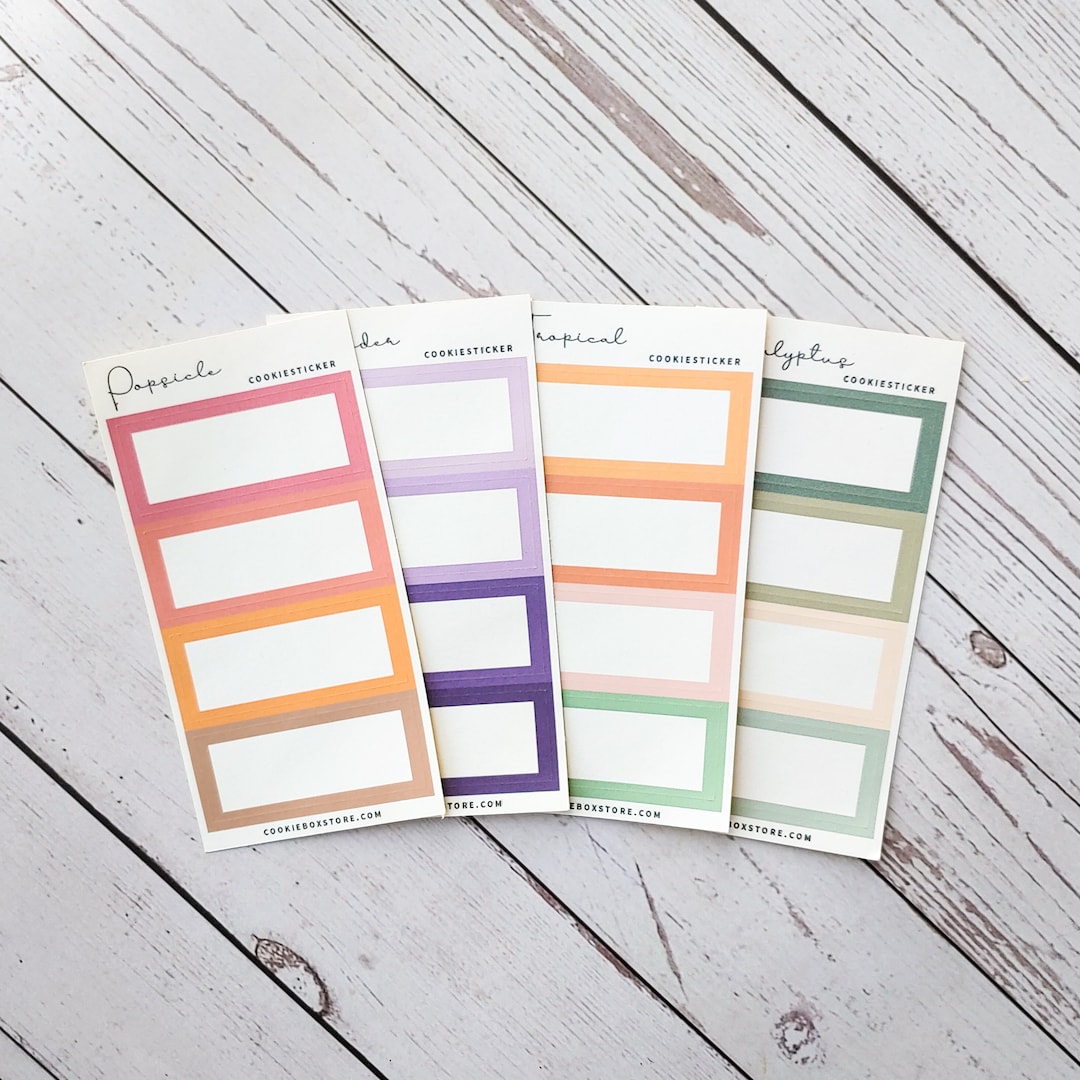 Color Border Blank Stickers, Blank Labels, Planner Sticker, Gift Labels ...
