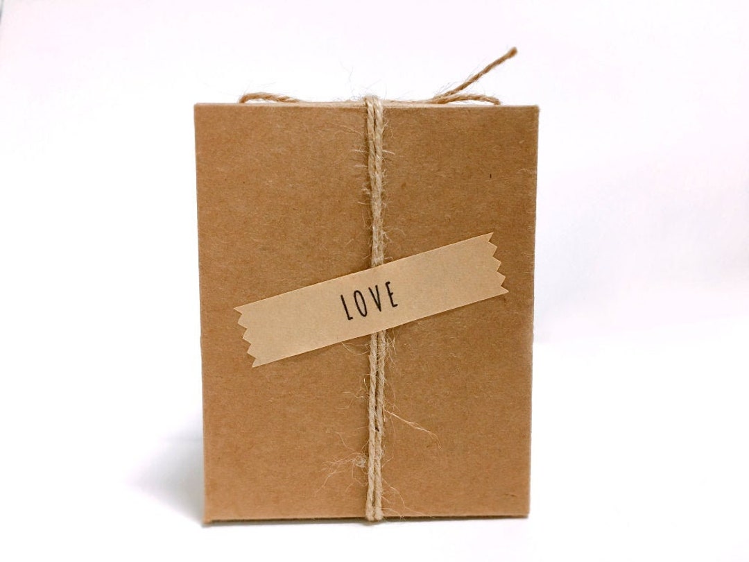 25 LOVE Rectangle Tear off Kraft Sticker, Gift Label, Favor Packaging ...