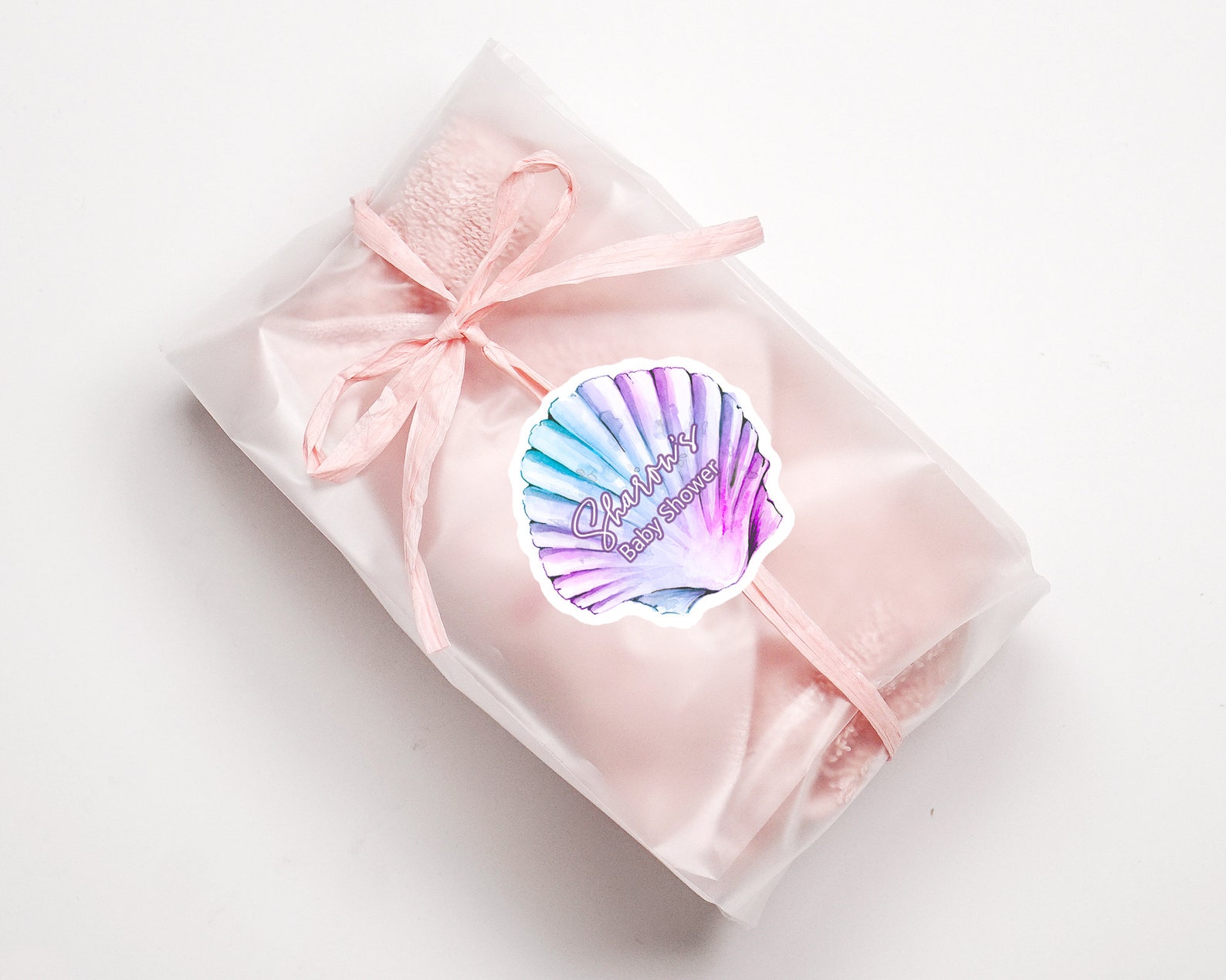 2 Sea Shell Labels Shell Stickers Baby Shower Sticker | Etsy