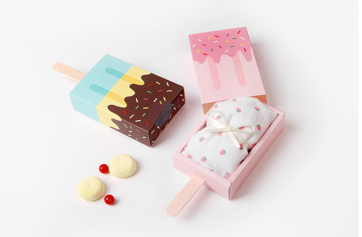 3 Mint Ice Cream Shape Gift Boxesgift Boxescute Gift | Etsy