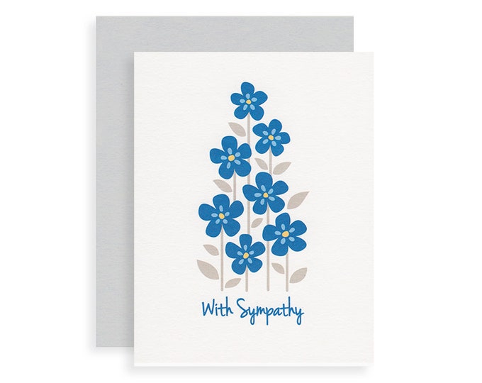 Simple Sympathy Card Featuring Delicate Blue Flowers - Etsy Canada