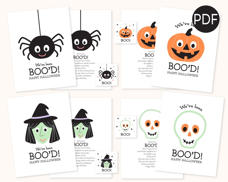 Printable Kids Classic Halloween Characters Boo Kit - Etsy