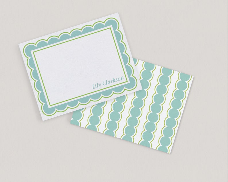 Printable Scalloped Notecard Set | Instant Download - Etsy