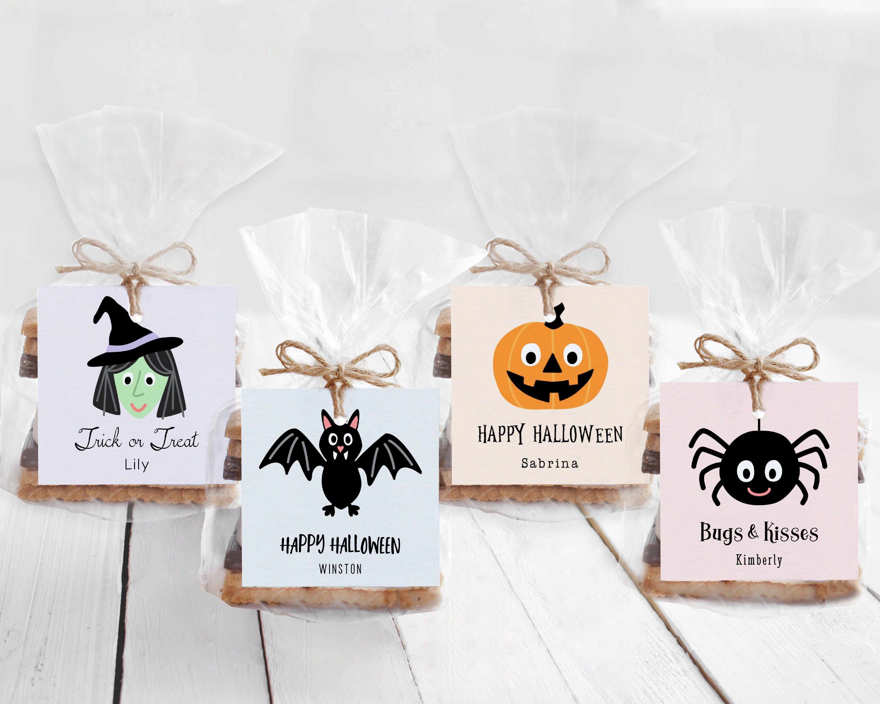 Halloween Characters Gift Tags | Printable Halloween Tags - Etsy