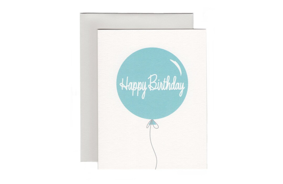 Gender Neutral Happy Birthday Balloon Card - Etsy New Zealand