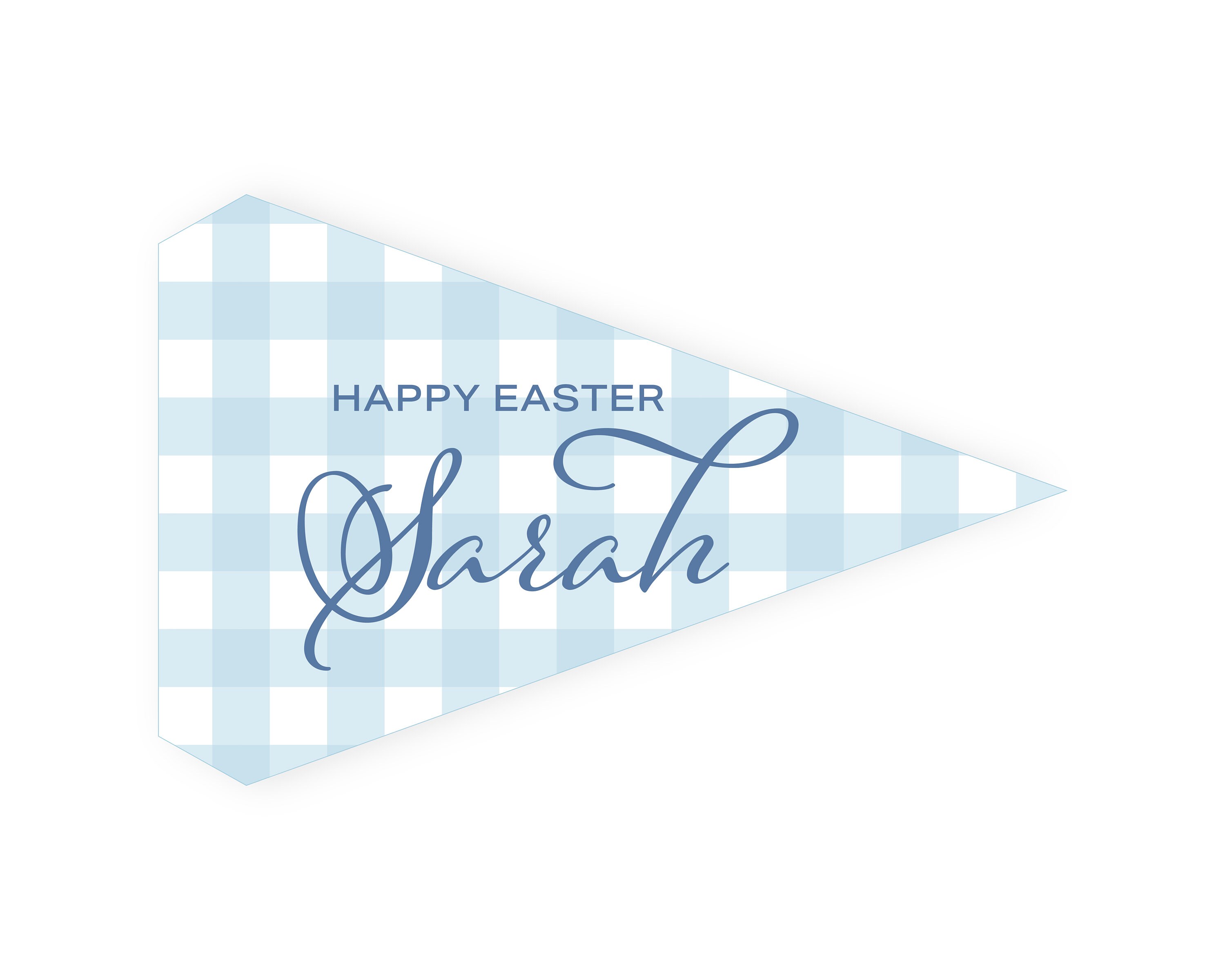 PRINTABLE Personalized Blue Gingham Easter Pennant Pennant Flag PDF ...