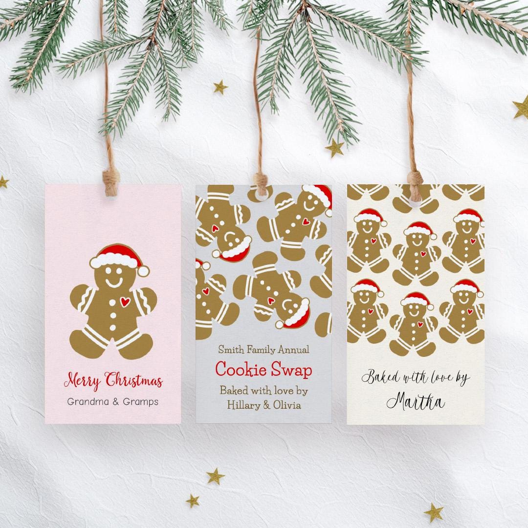 Gingerbread Man Christmas Gift Tags - Etsy UK