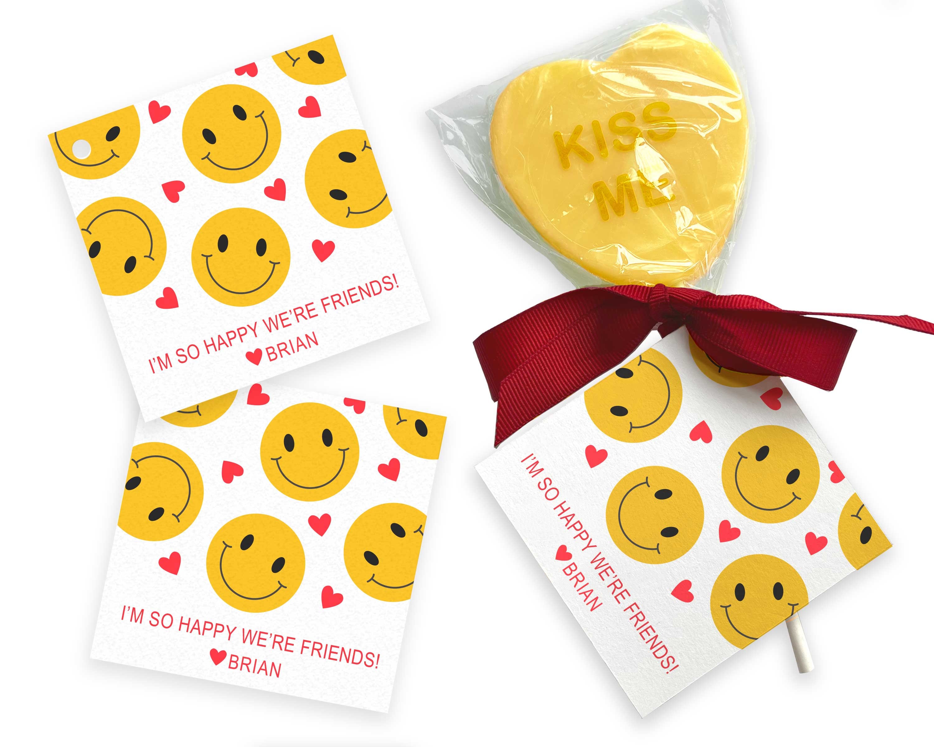 Smiley Face Personalized Classroom Valentine | Printable Valentines - Etsy