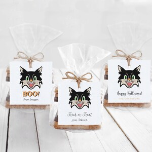 Black Cat Halloween Gift Tag | Printable Gift Tags - Etsy