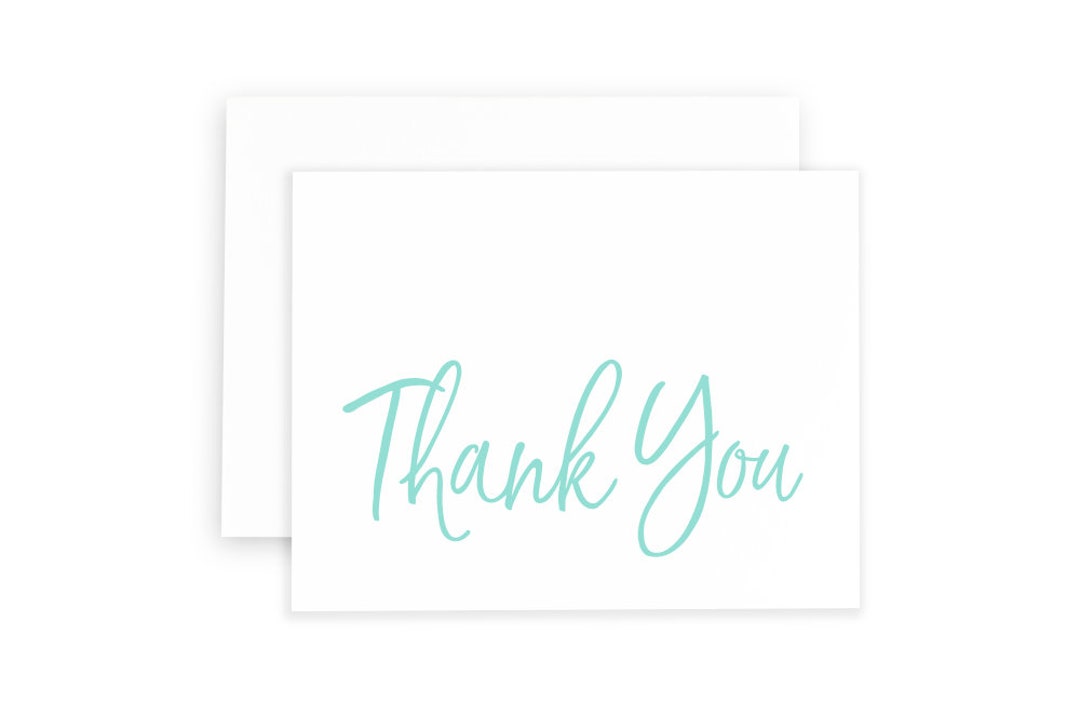 Modern Script Thank You Card - Etsy