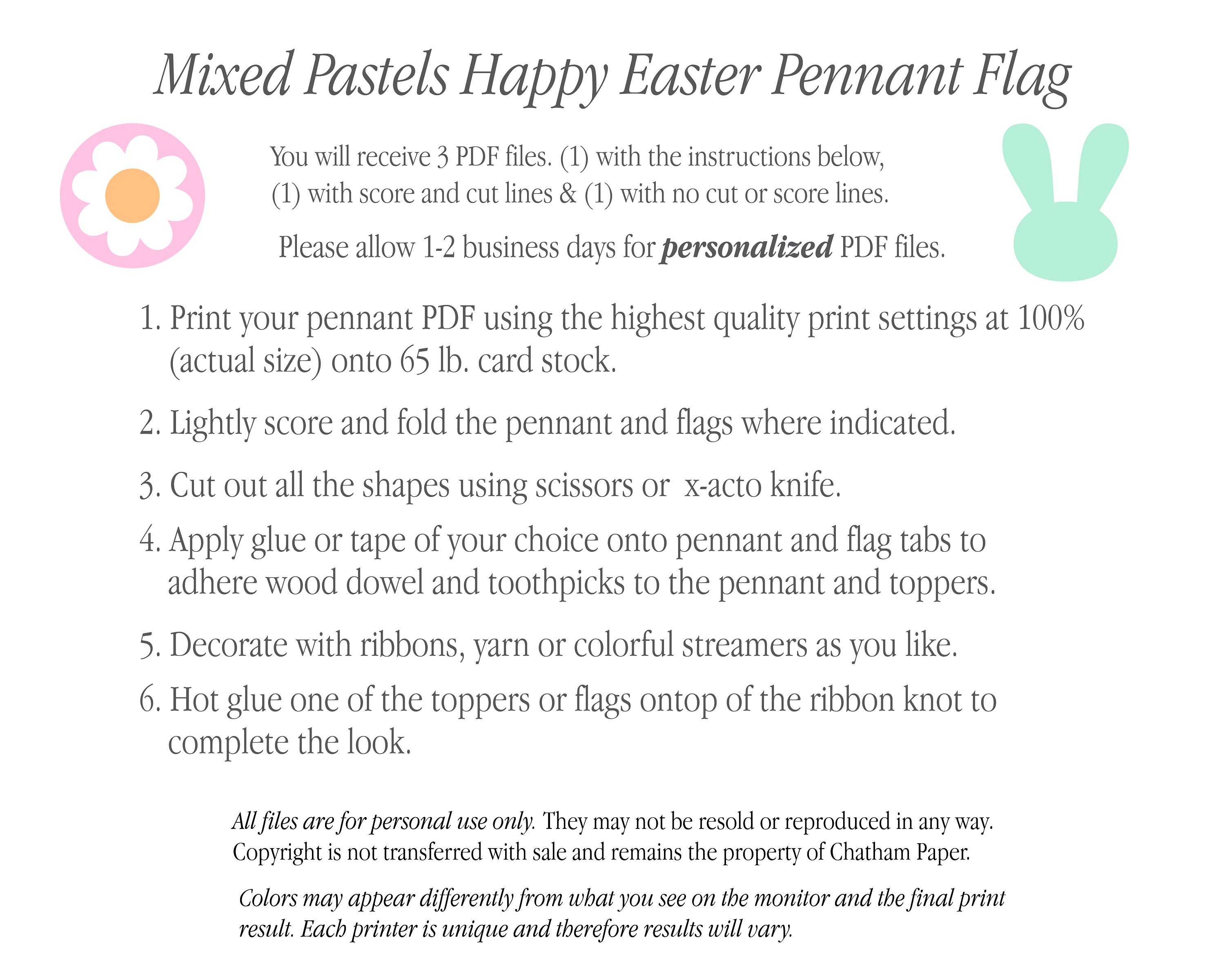 Pastel Happy Easter Pennant Flag Printable Set With Cupcake Toppers - Etsy