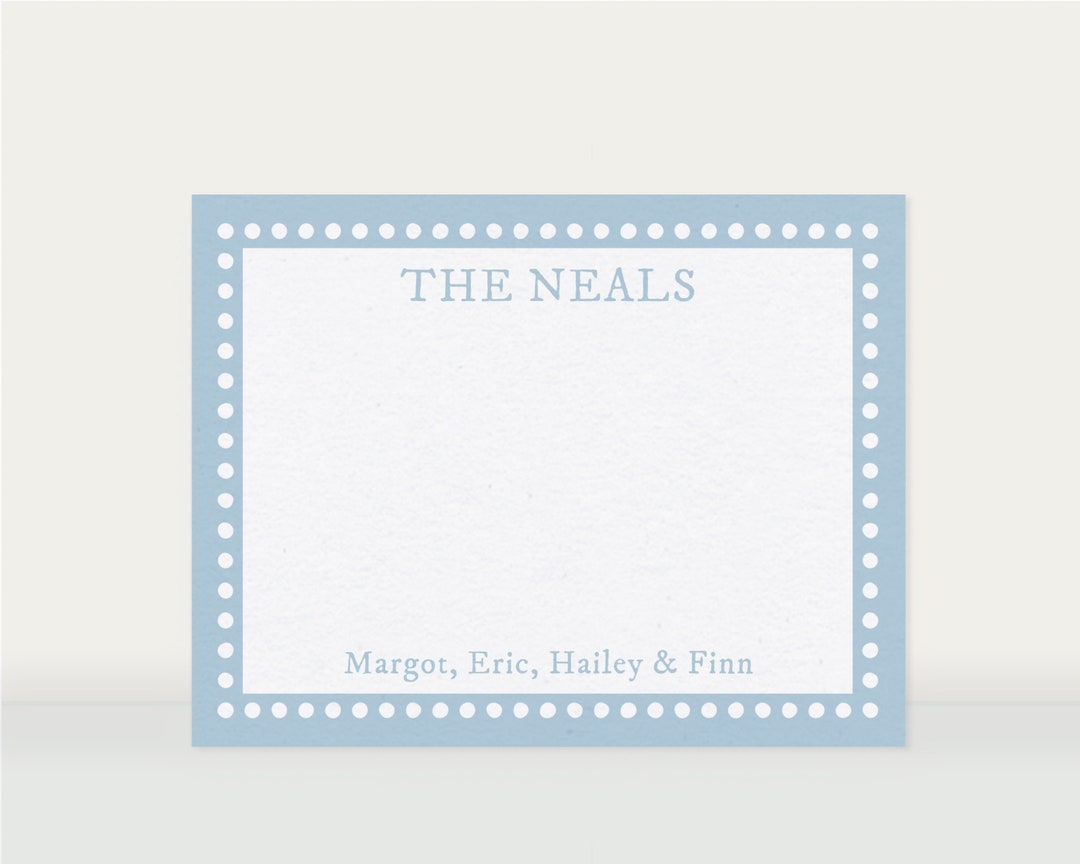 Printable Dotty Border Notecard Set | Instant Download - Etsy