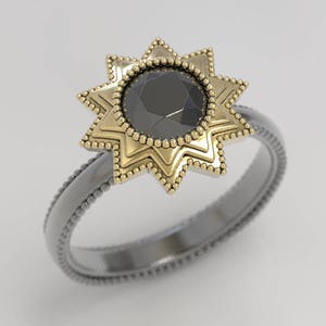 Solar Eclipse Ring, Proposal Vintage Engagement, Antique Engagement ...