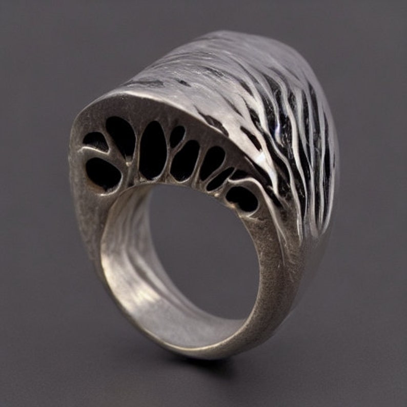 Modern Ring Silver Ring Gothic Ring Unique Ring Organic - Etsy