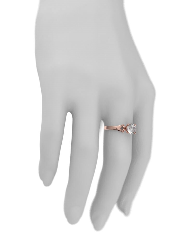 Paw Engagement Ring Set Vegan Engagement Ring Cat Ring Dog | Etsy