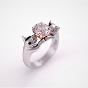Cat Engagement Ring, Geek Engagement Ring, , Cats Wedding Ring Cat ...