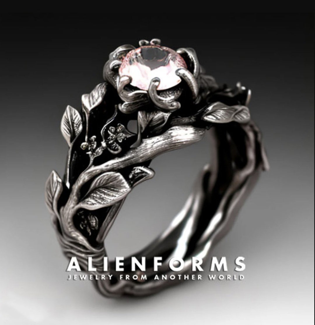 Flower Engagement Ring, Sakura Engagement Ring, Cherry Blossom ...