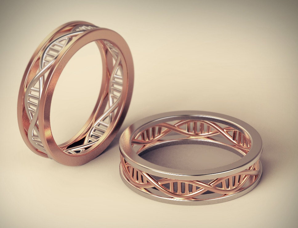 DNA Ring, Science Ring, Geek Wedding Ring, Braided Wedding Ring ...