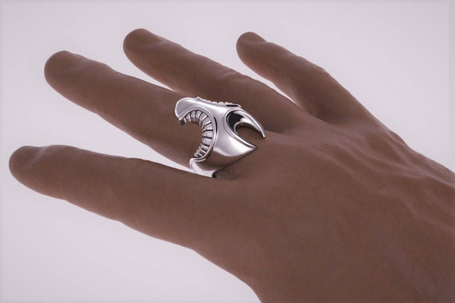 Alien ring Sci fi ring Geek wedding ring futuristic ring | Etsy