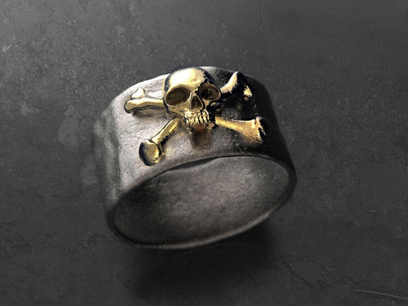 Skull Wedding Ring Skull Engagement Ring Pirate Skull Ring - Etsy