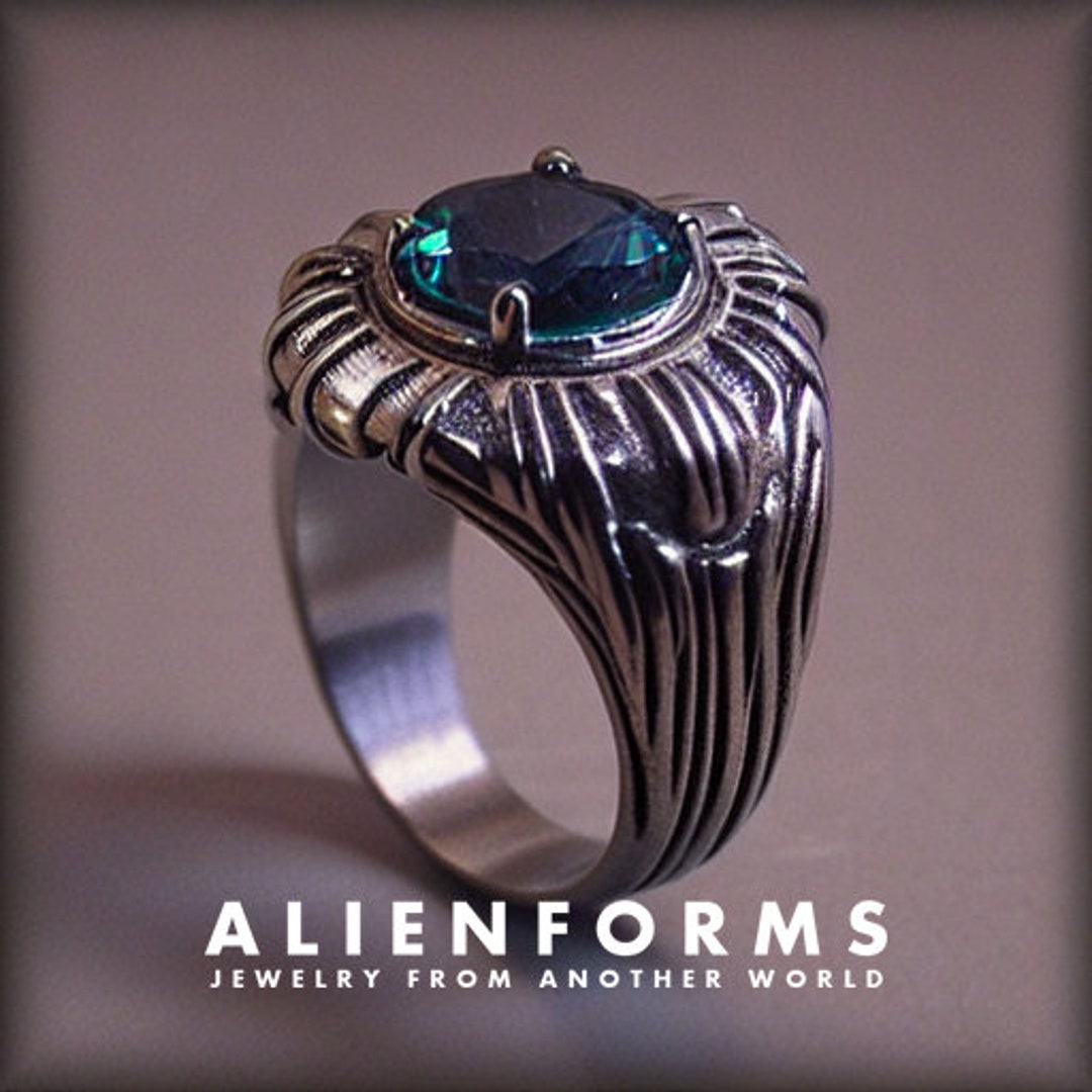 Aliens Ring, Skull Ring,silver Ring ,gothic, Geek Ring, Scifi Ring ...