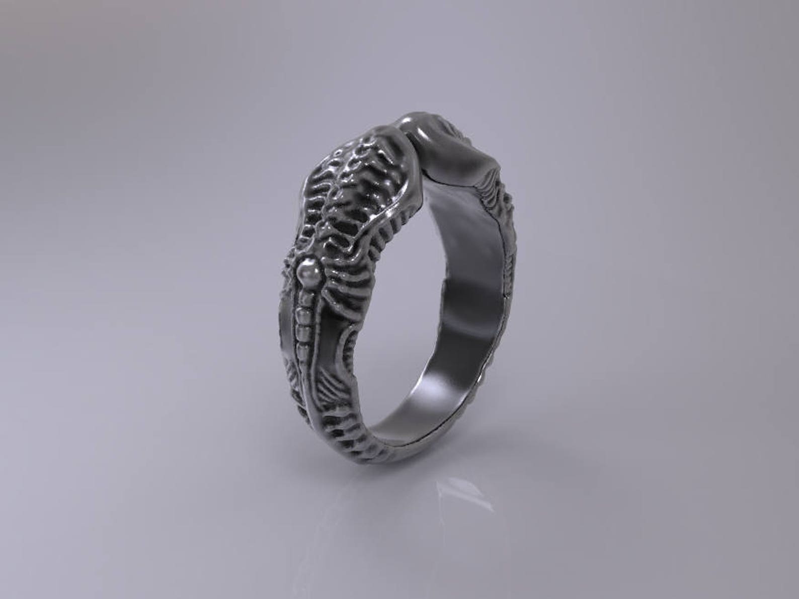 Alien Ring Gothic Ring Sci Fi Ring Ring Geek Wedding Ring - Etsy