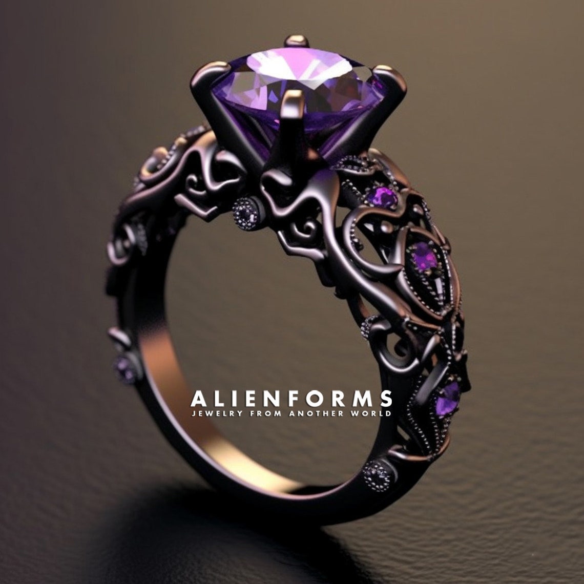 Gothic Engagement Ring, Gothic Wedding, Alternative Wedding, Victorian ...