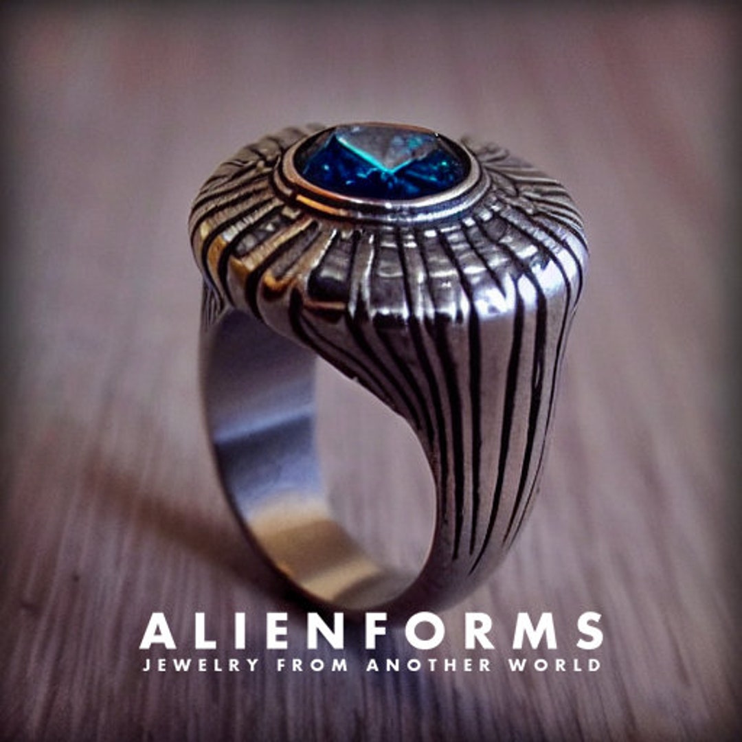 Aliens Ring, Skull Ring,silver Ring ,gothic, Geek Ring, Scifi Ring ...