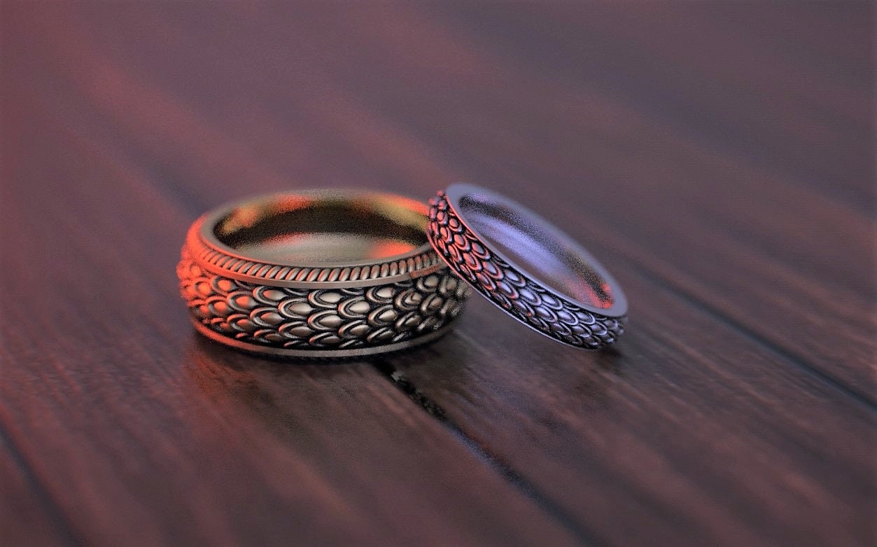 Dragon Scales Ring Set Geek Wedding Rings Set Dragon Skin Ring Fantasy Rings Snake Skin Ring Medieval Ring Norse Ring Etsy Sweden