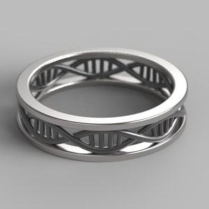 DNA Ring, Braided Wedding Band, Black Silver, Geek Wedding Ring, Geek ...