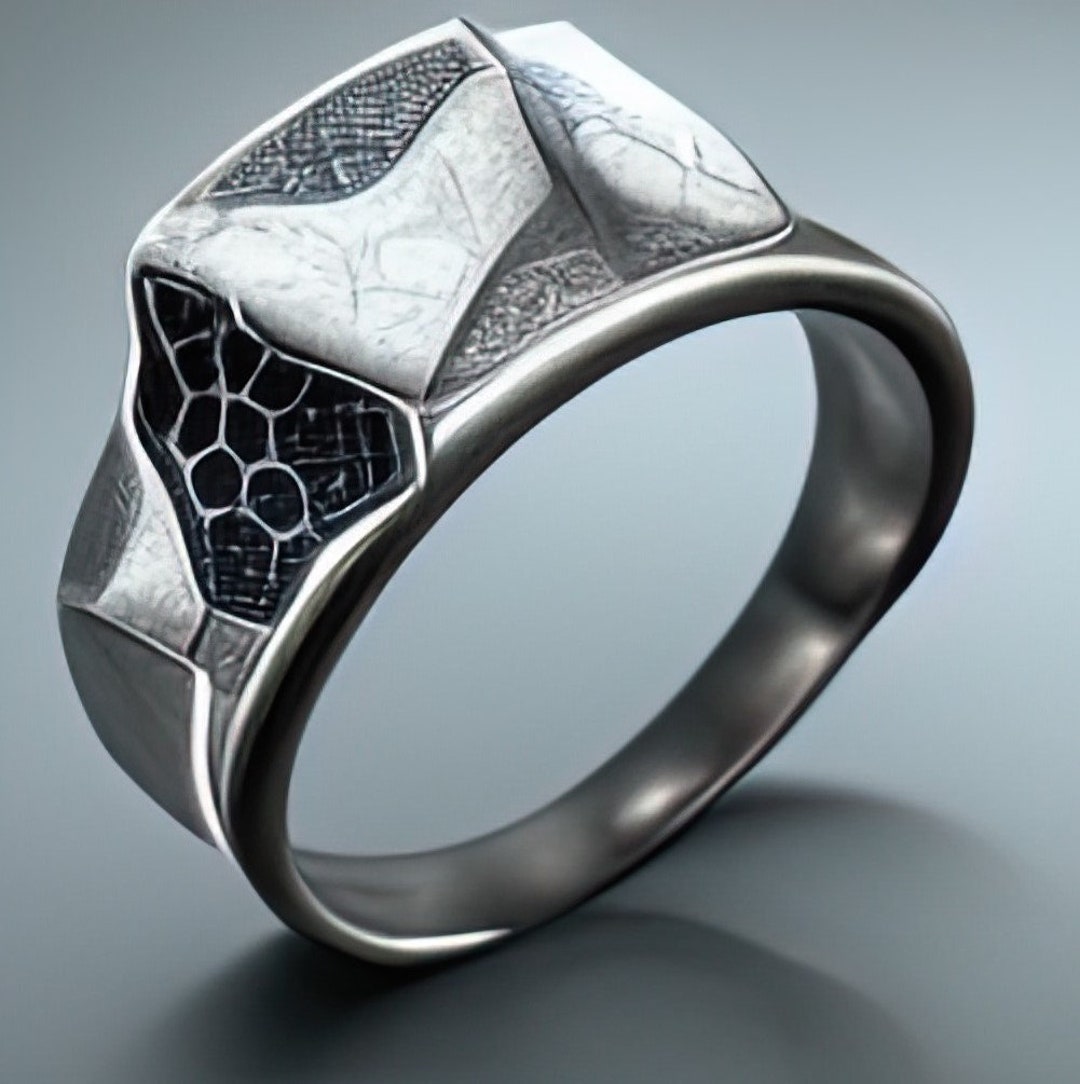 Sci Fi Ring, Voronoi Ring, Abstract Ring, Silver Geometrical Ring ...