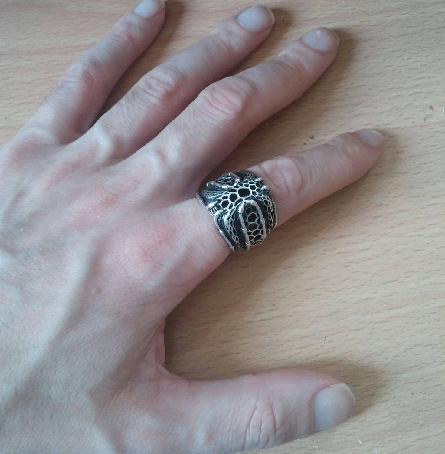 Alien Ring Aliens Ring Futuristic Wedding Band Gothic - Etsy