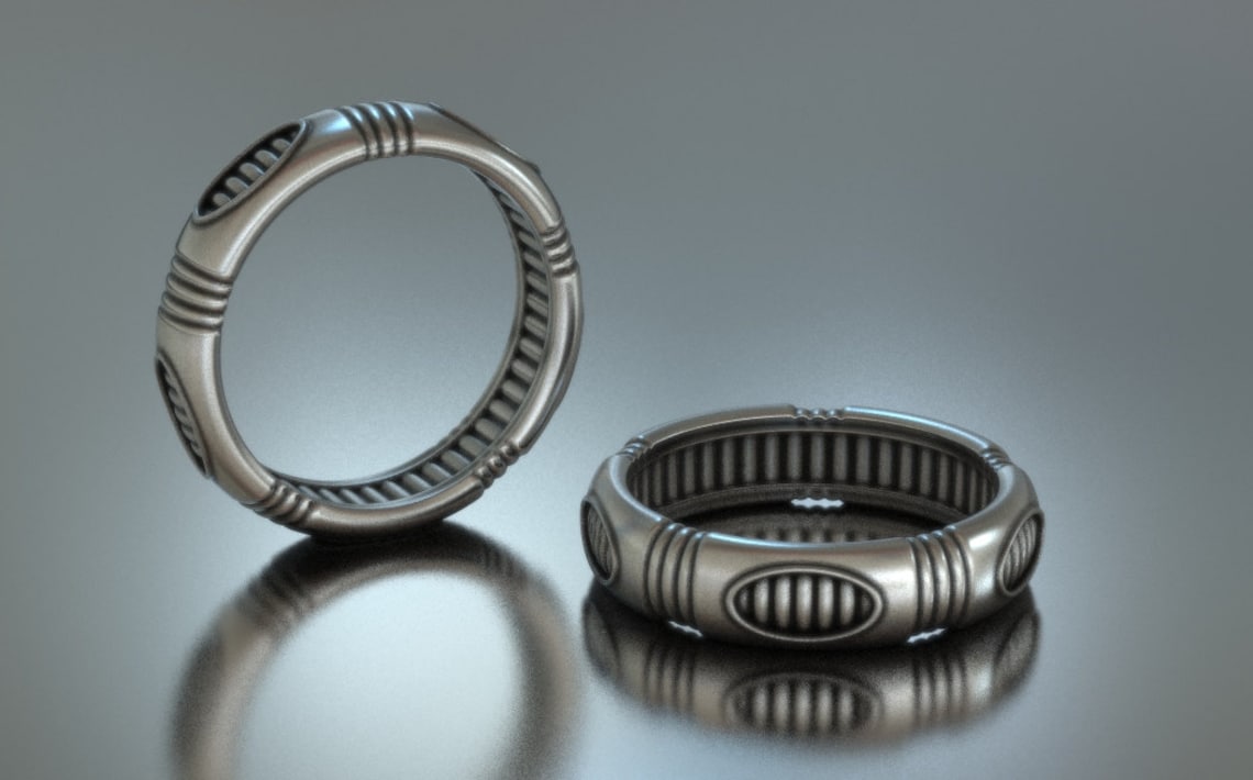 Futuristic Wedding Band, Geek Wedding Ring, Sci Fi Ring, Nerd Ring ...