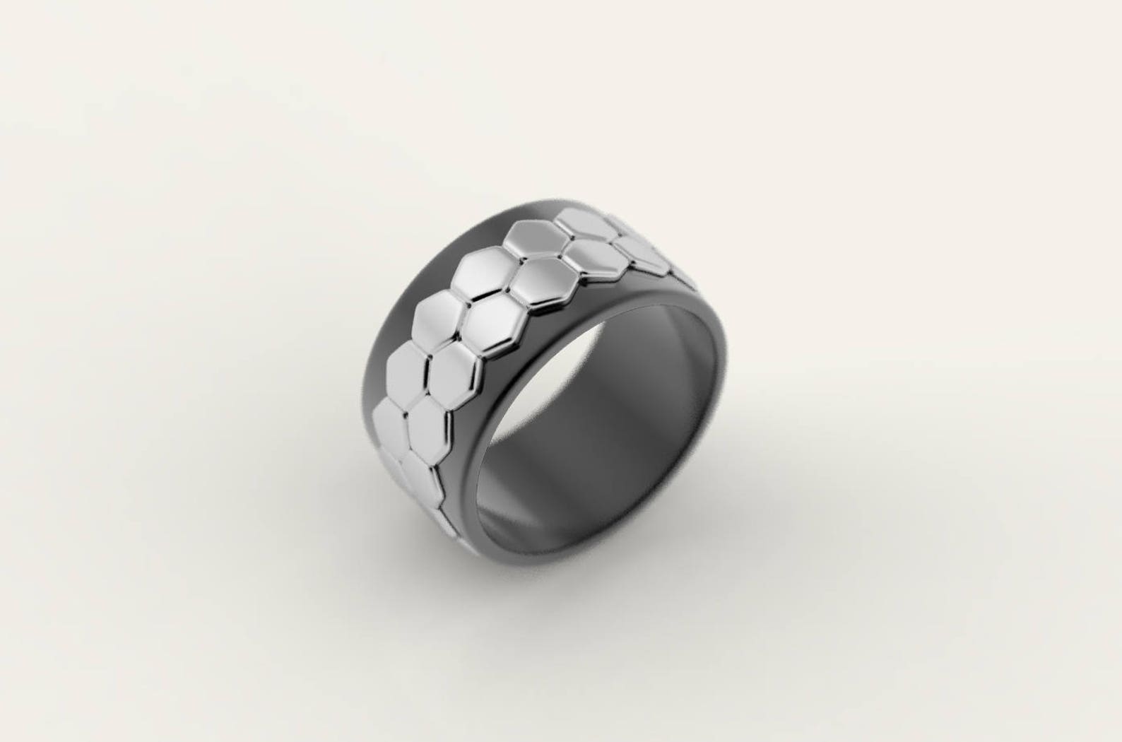 Hexagon Wedding Ring Set His and Hers Wedding Rings Unique | Etsy