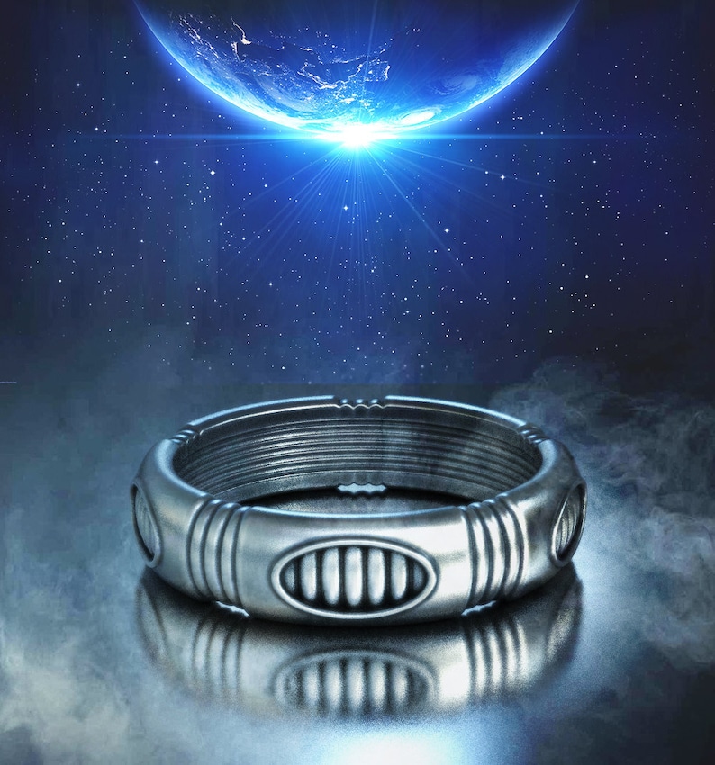 Futuristic Wedding Band Geek Wedding Ring Sci Fi Ring Nerd - Etsy UK