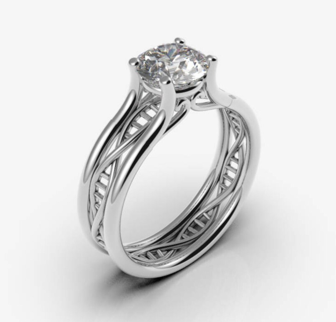 DNA Ring, Geek Ring, Molecule Ring, Dna Engagement Ring, Nerd ...