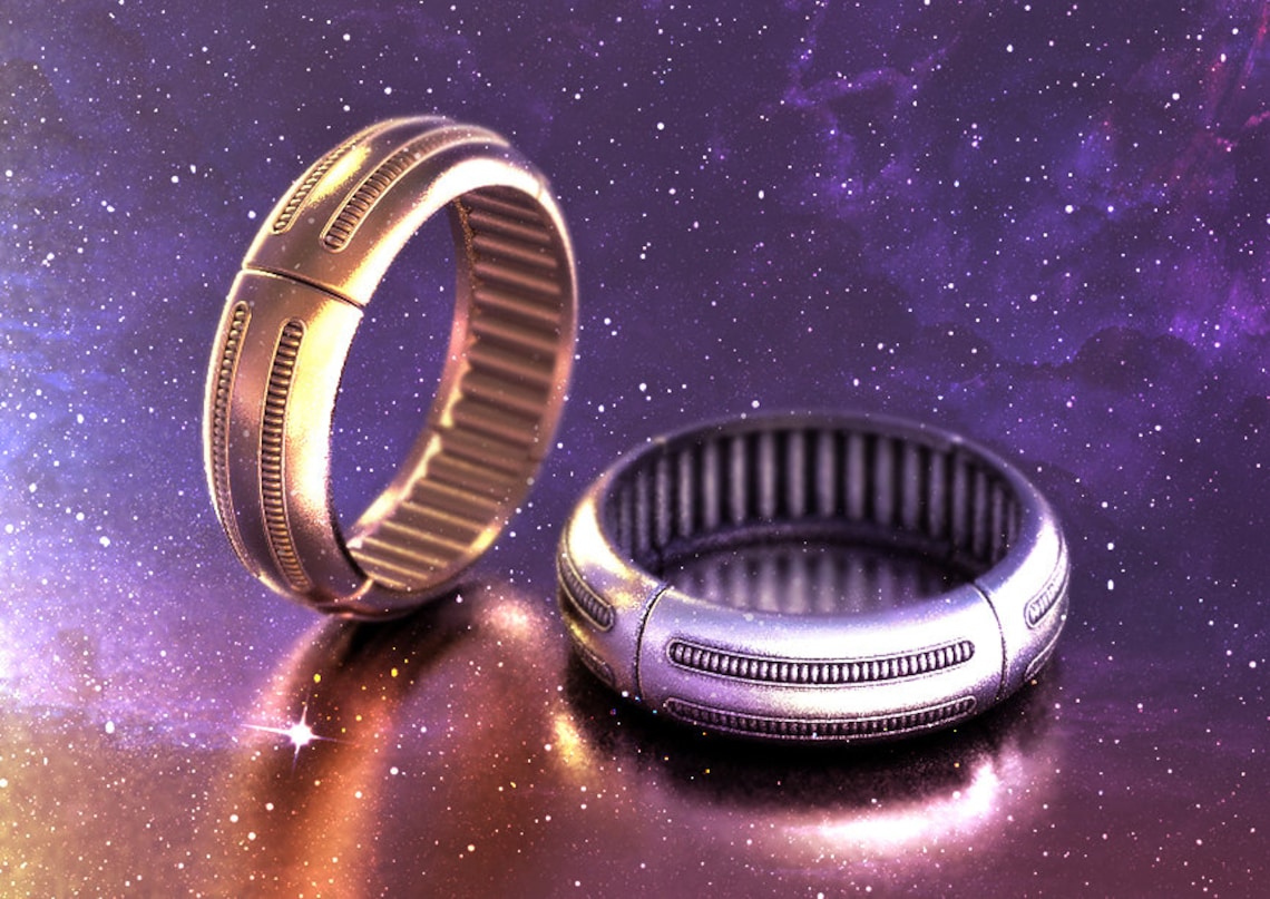 Sci Fi Ring Geek Wedding Ring Futuristic Wedding Band Star | Etsy