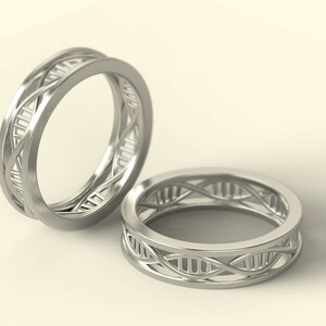 DNA Ring, Geek Wedding Ring, Braided Wedding Ring, Non Traditional Ring ...