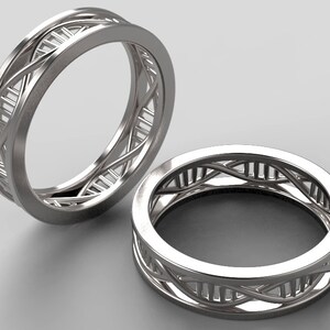 DNA Ring, Geek Wedding Ring, Braided Wedding Ring, Non Traditional Ring ...