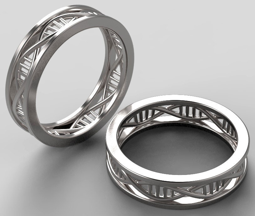 DNA ring geek wedding ring braided wedding ring non | Etsy