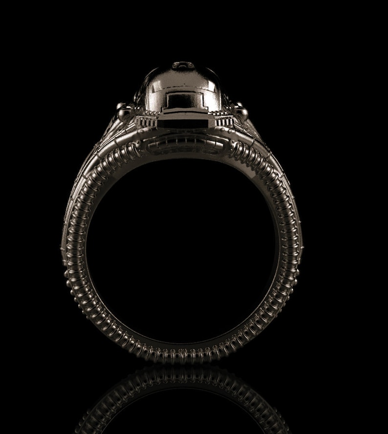 Silver Skull Ring, Cyberpunk Ring, Heavy Metal Ring, Signet Skull Ring ...