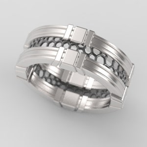 Geek Wedding Ring, Geek Engagement Ring, Sci Fi Ring, Nerd Ring, Geek ...