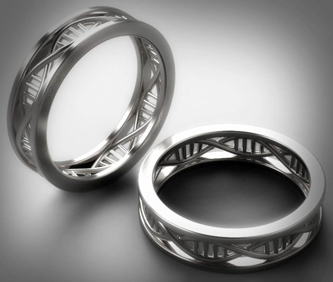 DNA Ring Geek Wedding Ring Microbiology Geek Wedding Band | Etsy